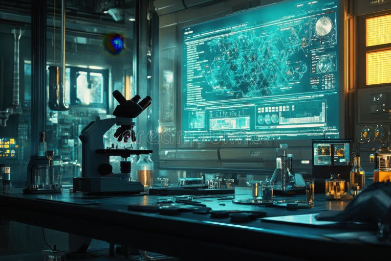 Advanced Laboratory Interior with High-tech Equipment and Digital ...