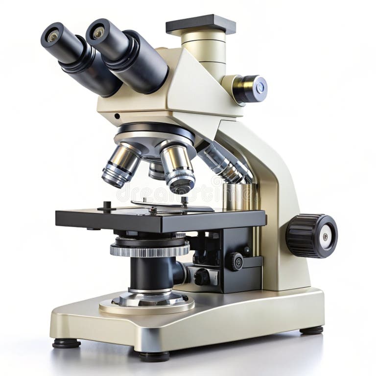 Advanced Laboratory Microscope with Multiple Lenses Stock Illustration ...