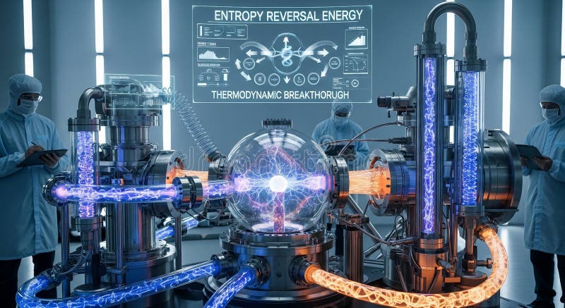 Scientists in Lab Coats Observe Advanced Energy Research Machine with ...