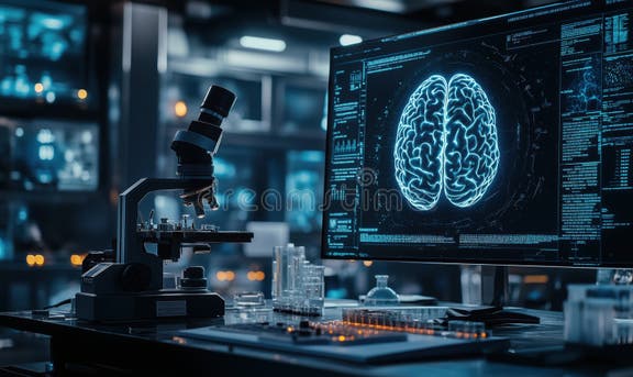 Advanced Laboratory Setup Showcasing Brain Imaging Technology and Scientific Equipment Stock ...