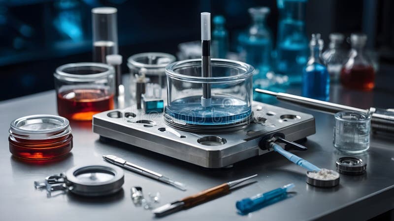 Advanced Laboratory Setup with Various Chemical Experiments and ...