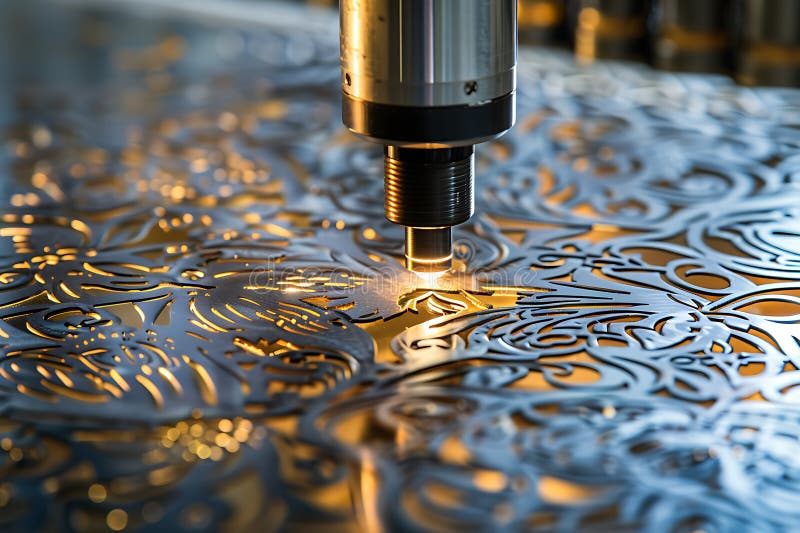 Industrial Steel Engraving with Laser Printing and Design Stock ...