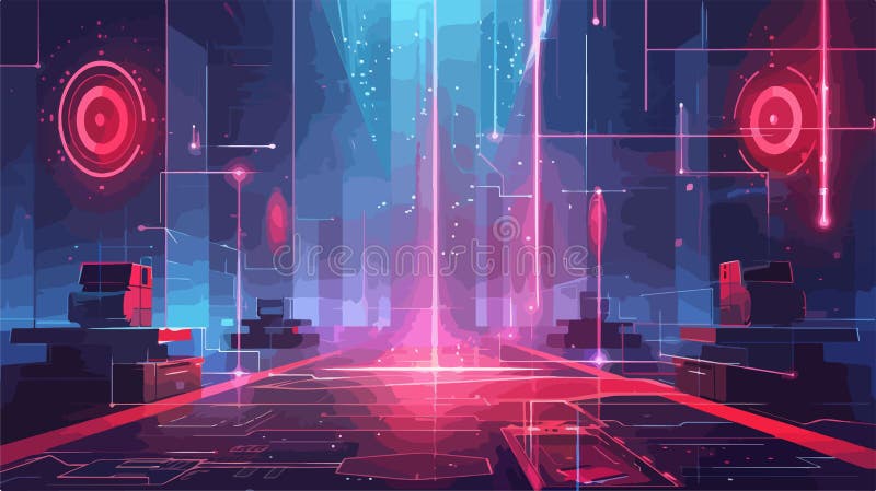 Advanced Laser Scanners Abstract Vector Illustration for Technology ...