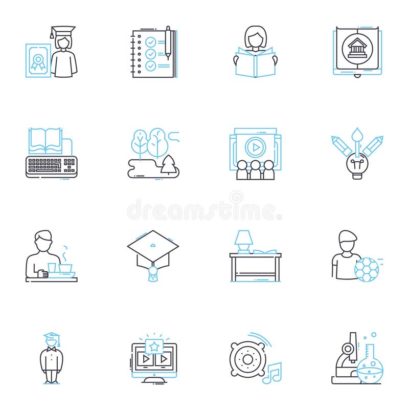 Advanced Learning Linear Icons Set. Mastery, Expertise, Adeptness ...