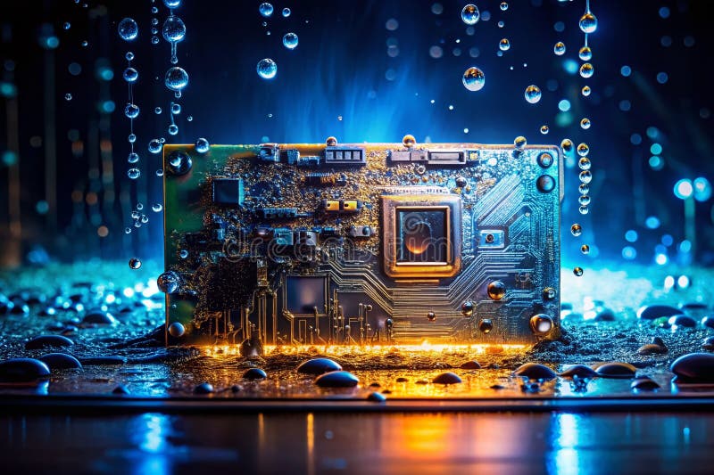 Advanced Liquid Cooling System for Circuit Boards a Silhouette ...