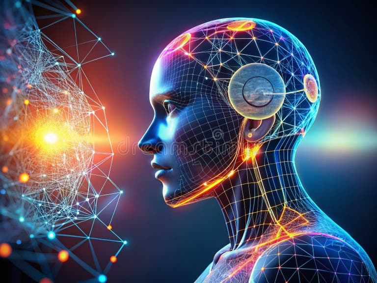 Advanced LowPoly Android Head Design a Futuristic Drone Shot with ...