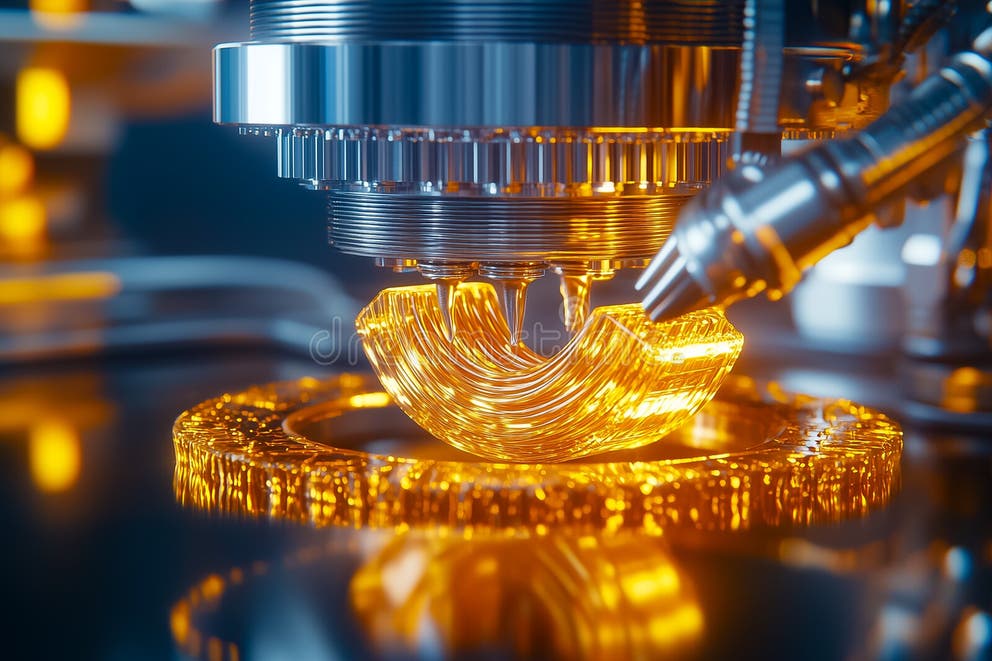 An Advanced Machine Shapes Glowing Material into Complex Forms in a ...