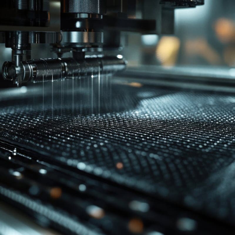 Advanced Machinery for Industrial Fabric Production Process Close-Up Stock Image - Image of ...