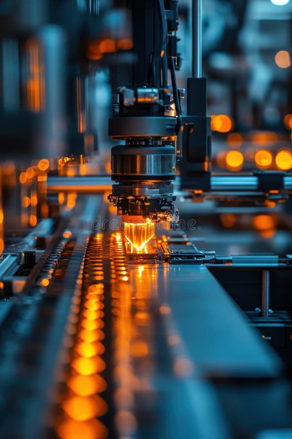 Advanced Machinery Operates in a High-tech Manufacturing Facility ...