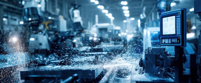 The Advanced Machining Process in a Modern Industrial Factory ...