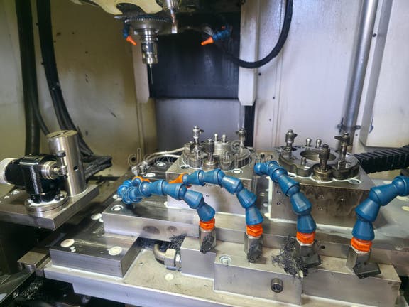 Advanced Machining Setup Showing Precision Tools and Components in a ...