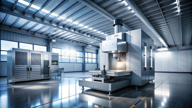Advanced Manufacturing Facility Modern Industrial Machine in a Sleek ...