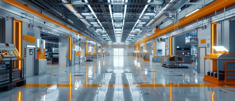 An Advanced Manufacturing Facility with Sleek Machinery, Accented by ...