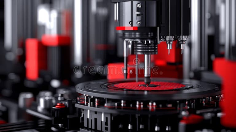 Advanced Manufacturing Machine Processes Red Circuit Board Stock ...