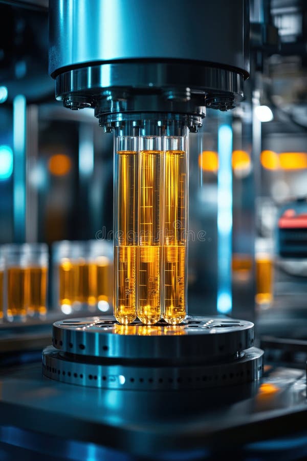 Advanced Manufacturing Process with Glowing Industrial Equipment and ...