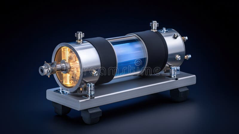 Advanced Mechanical Device with Clear Casing and Glowing Elements ...