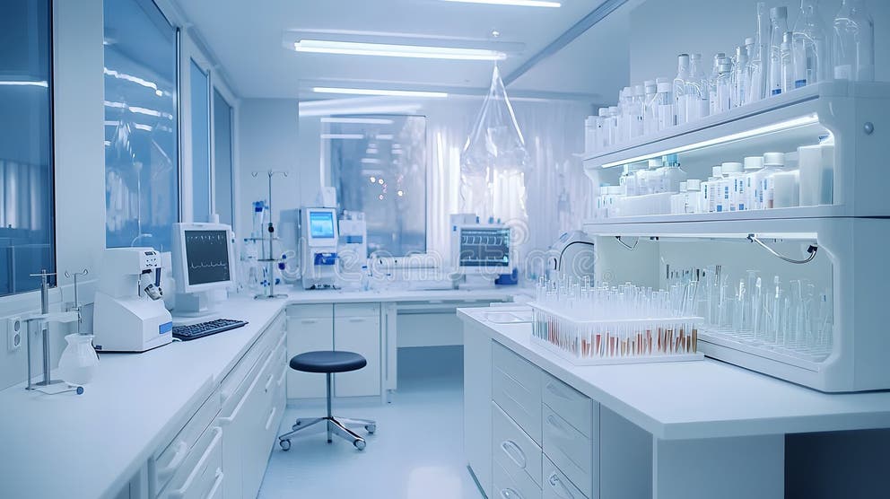 Advanced Medical Lab with Innovative Technology Stock Illustration ...