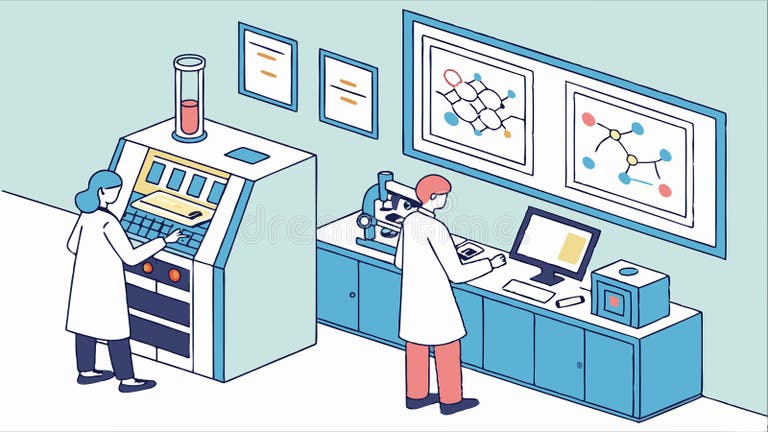 Advanced Medical Research Lab with Multiple Screens, Vector Design ...