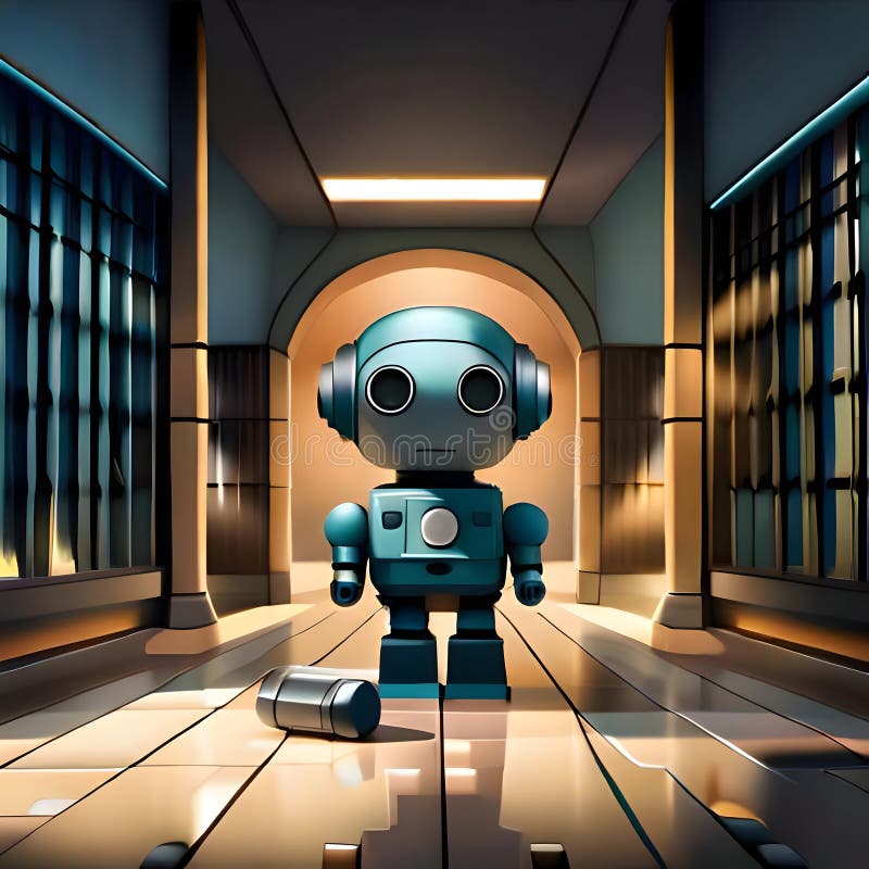 Advanced Robot in Deep Thought - Ai Generated Image Stock Illustration ...