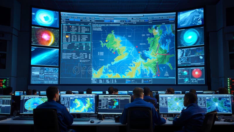 Advanced Meteorological Center Tracking Global Weather Patterns with Sophisticated Technology ...