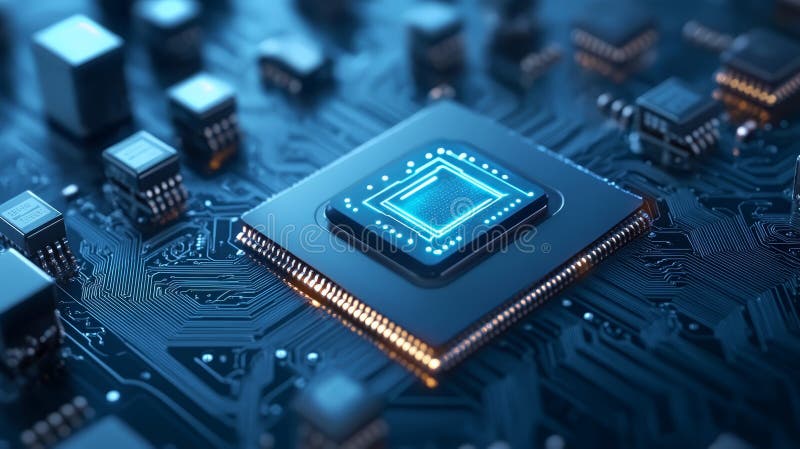 Advanced Microchip on Circuit Board for Technology Innovation Stock ...
