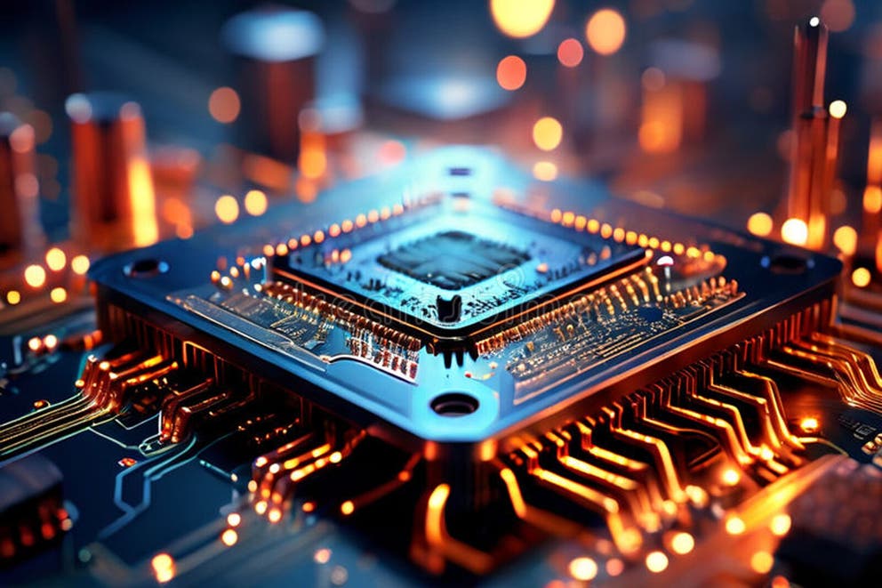 Advanced Microprocessor on a Circuit Board - Generated by AI Stock ...