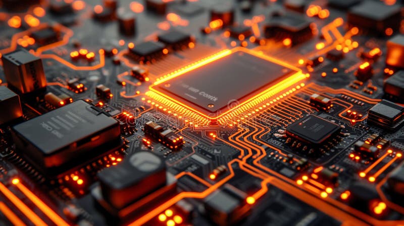 Advanced Microprocessor On Circuit Board Generative Ai Stock