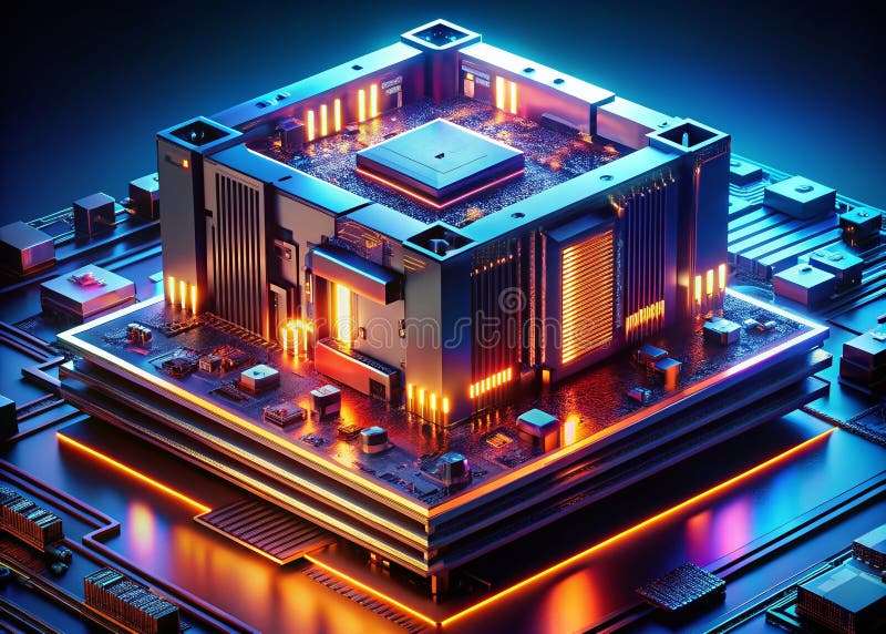 Advanced Microprocessor on CuttingEdge Circuit Board a Glimpse into the ...