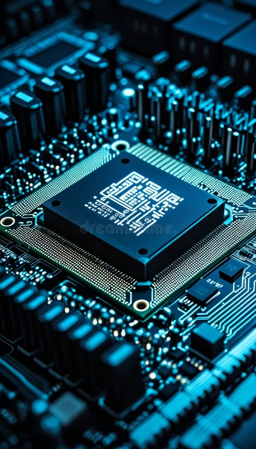 Advanced Microprocessor and Motherboard Stock Photo - Image of ...