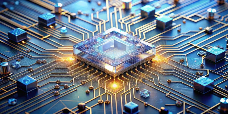 Advanced Microprocessor System a Close-up View of Complex Circuitry and ...