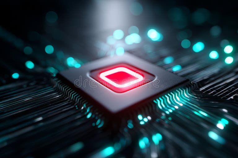 Advanced Microprocessor Technology Closeup View of a Modern ...