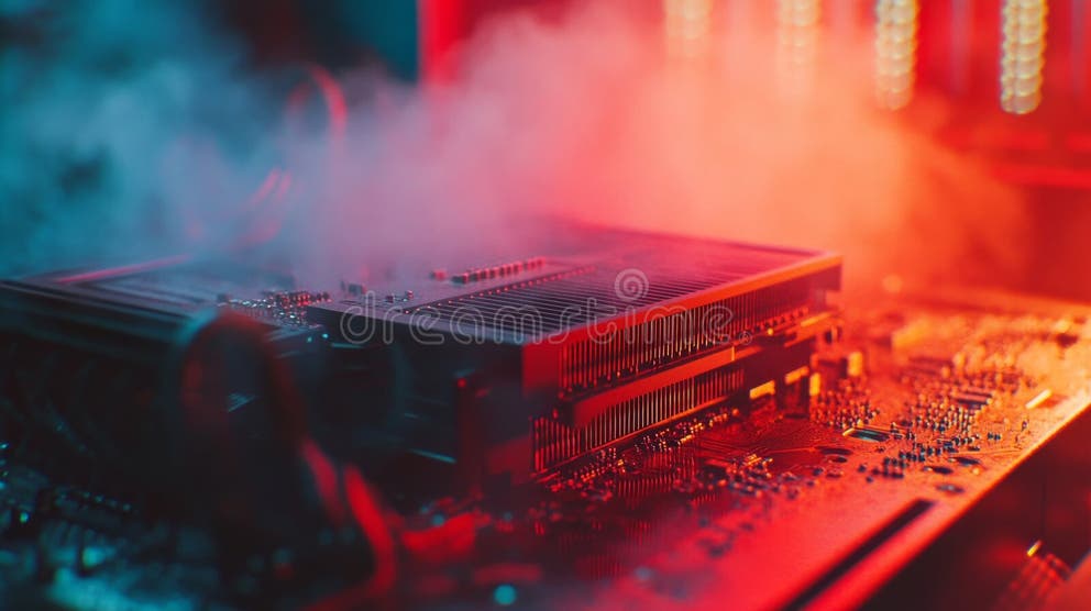 Advanced Microprocessor with Vapor Cooling Technology in Action Stock ...