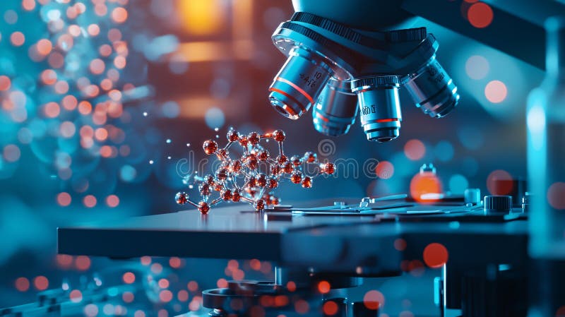 Advanced Microscope Focusing on Molecular Structure Stock Photo - Image ...