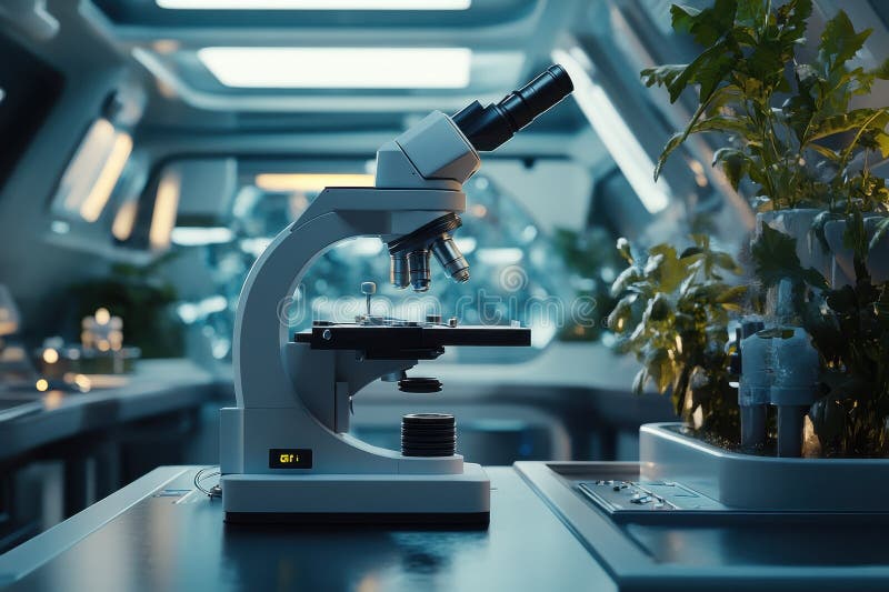 Advanced Microscope in a Futuristic Laboratory for Scientific Research ...