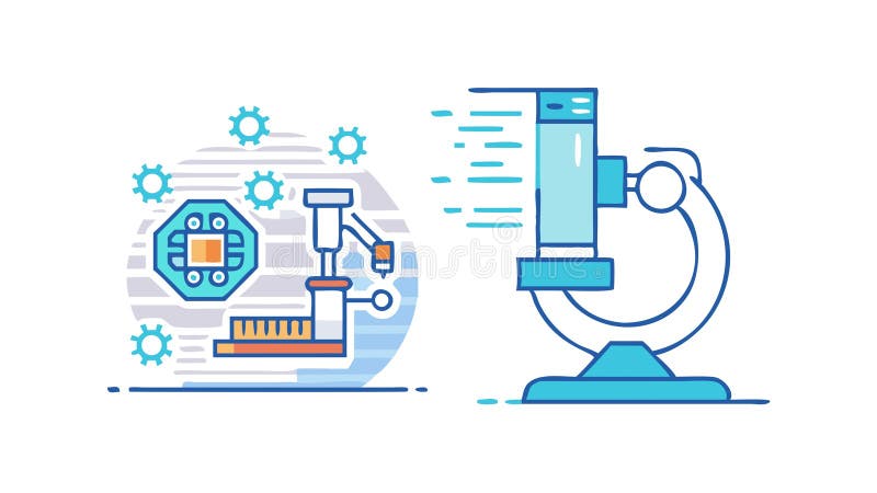 Advanced Microscope Icon: Scientific Research Discovery, Vector Design Generative AI Stock ...