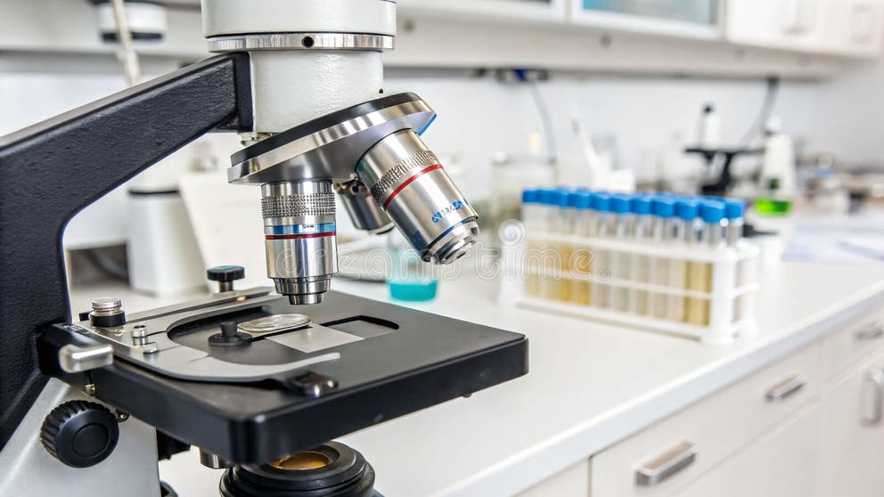 Advanced Microscope for Laboratory Research Stock Illustration ...