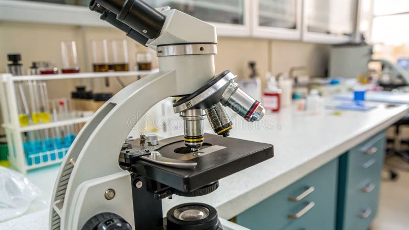 Advanced Microscope for Laboratory Research Stock Illustration ...