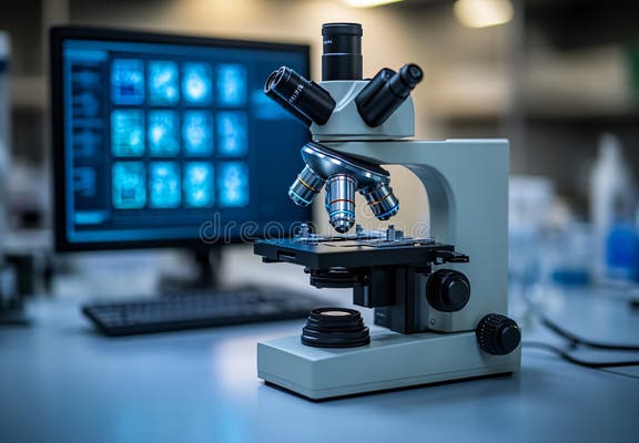 Advanced Microscope in Modern Lab, Science High Quality Image Stock ...