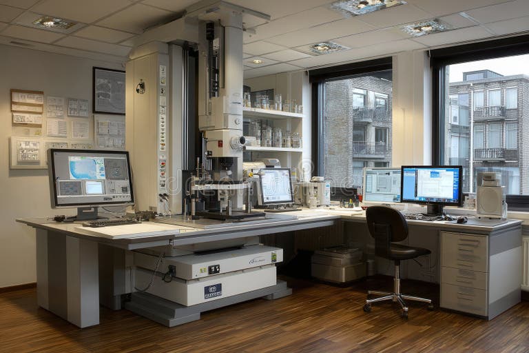 An Advanced Microscope Setup Dominates the Laboratory Space, Complete ...