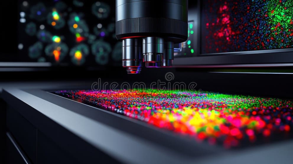 Advanced Microscopy Revealing Colorful Cellular Structures Stock Photo ...