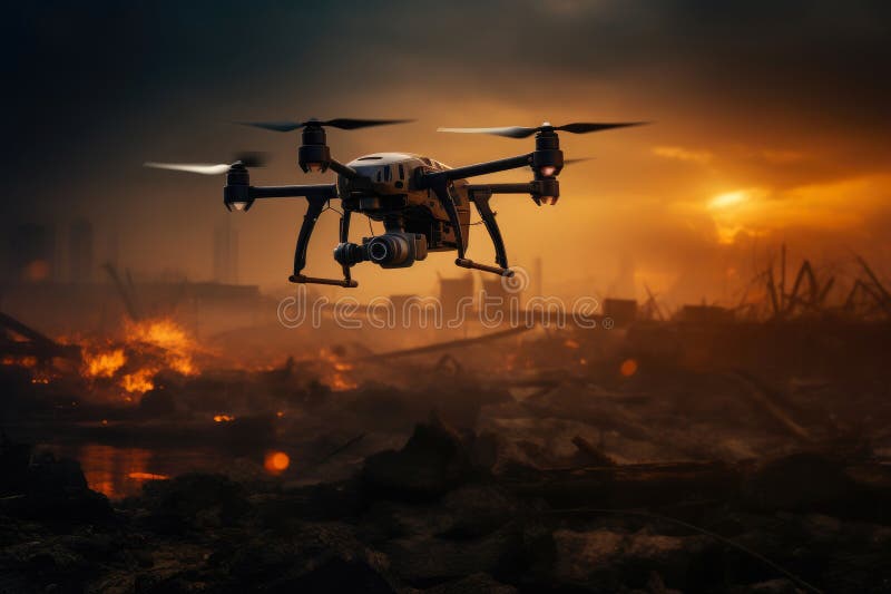 Advanced Military UAV Deployments. Generative Ai. Stock Illustration ...
