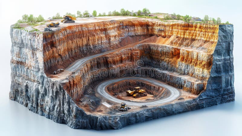 Advanced Mining Operations in a Large Open Pit Quarry Showcasing ...