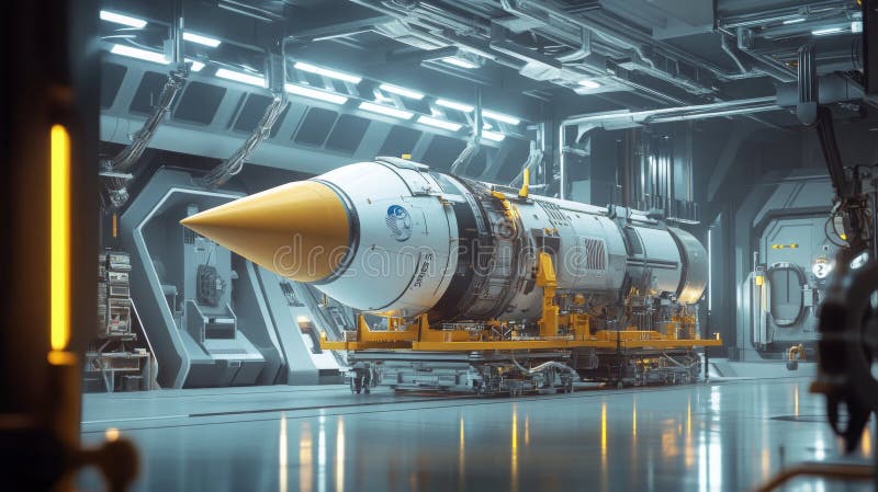 Advanced Missile Displayed in a High-tech Launch Facility during an ...