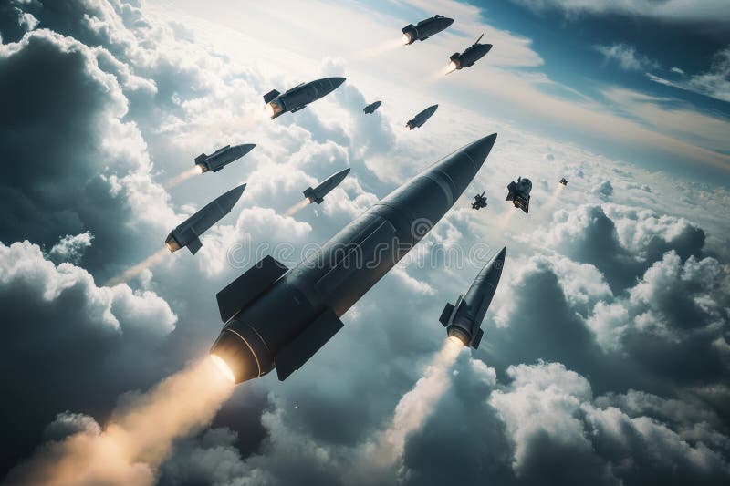 Advanced Missiles Launch through Clouds during a Military Exercise in ...