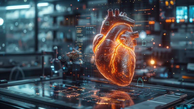 Advanced Modern Laboratory Displaying Interactive Heart Model with Data ...