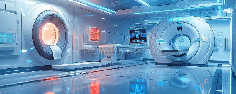 Advanced MRI Scanner in a High-tech Medical Facility with Glowing ...