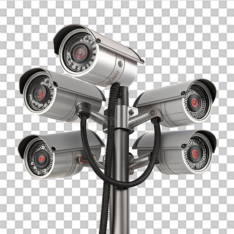 Advanced Multi-Directional CCTV System Stock Illustration ...