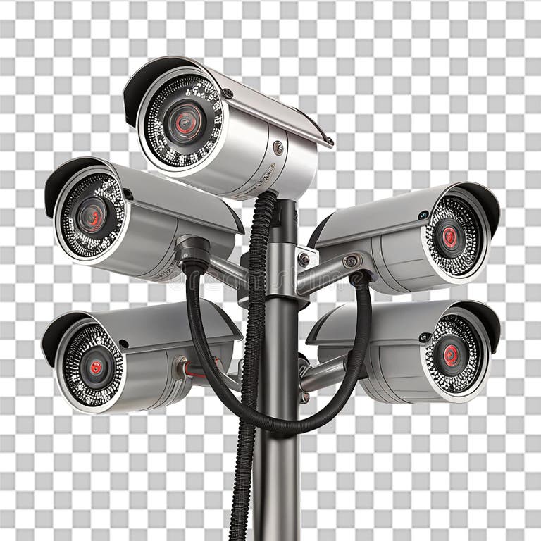 Advanced Multi-Directional CCTV System Stock Illustration ...