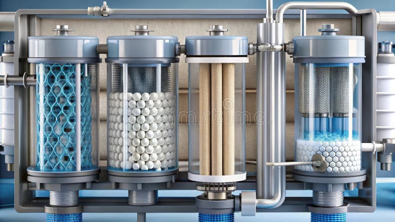 Advanced Multi-stage Filtration System a Detailed Cutaway View Showing ...