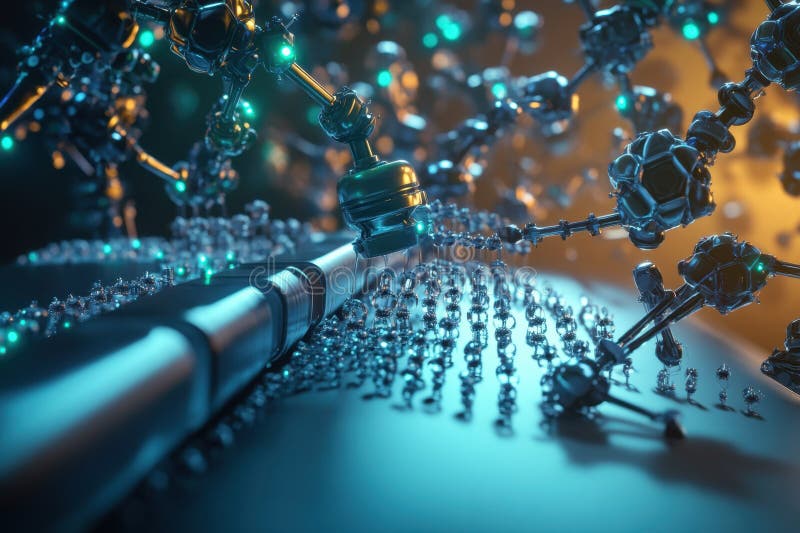 Advanced Nanotechnology in Action Showcasing Molecular Assembly at a ...